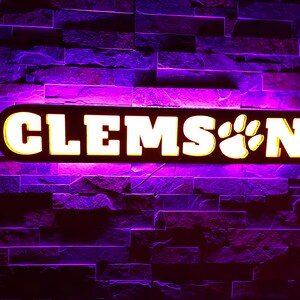 Clemson Custom Sports Logo LED Lighted Wall Sign, Bar Sign,night Light ...