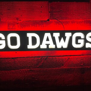 Go Dawgs! Custom Sports Logo LED Lighted Wall Sign, Bar Sign, Neon ...