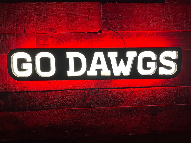 Go Dawgs! Custom Sports Logo LED Lighted Wall Sign, Bar Sign, Neon ...