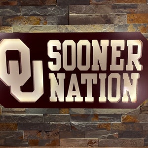 Sooner Nation LED Lighted Wall Sign, Bar Sign, Neon,night Light ...