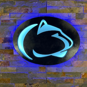 LARGE Custom Penn State Logo, PSU. Nittany Lion, Chipmunk, LED Lighted ...