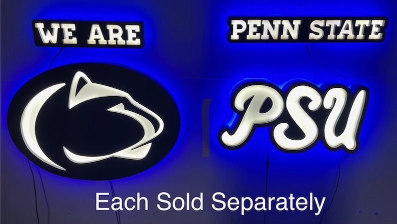 We Are (penn State) Custom Sports Logo LED Lighted Wall Sign, Bar Sign ...