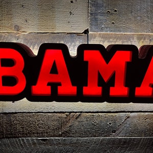 BAMA, Alabama Crimson Tide Custom, Roll Tide, Sports Logo RGB LED ...