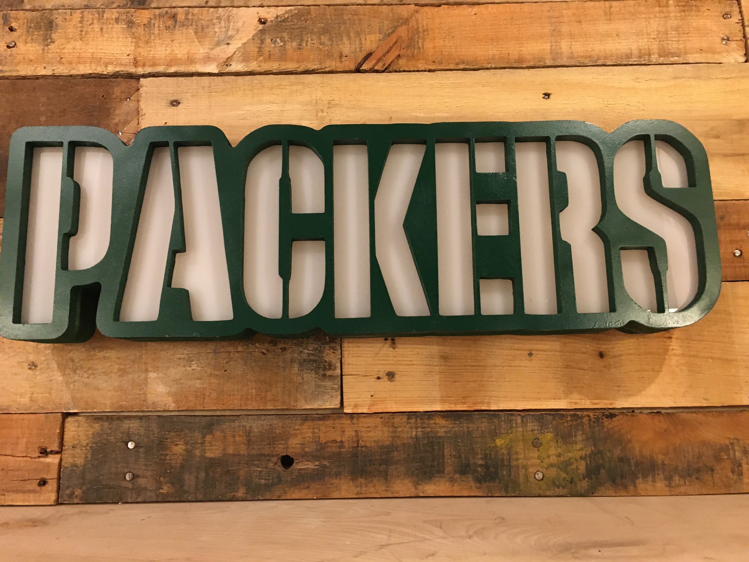 Packers RGB LED Lighted Wall Sign Him Her Birthday Bar - Etsy