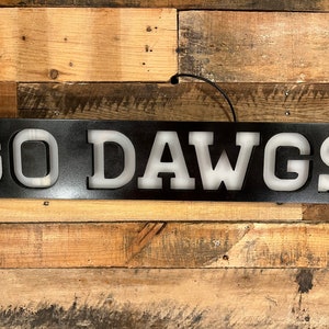 Go Dawgs! Custom Sports Logo LED Lighted Wall Sign, Bar Sign, Neon ...