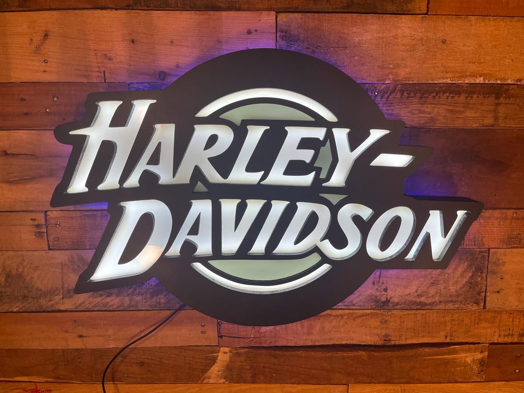 Vintage Harley Davidson LED Lighted Wall Sign, Birthday, Bar Sign, Neon ...