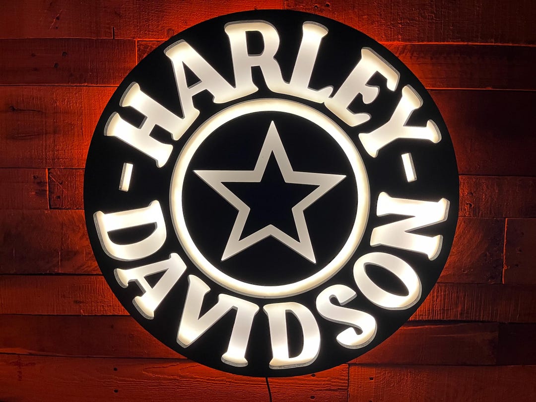 Vintage Harley Davidson LED Lighted Wall Sign, Birthday, Bar Sign, Neon ...