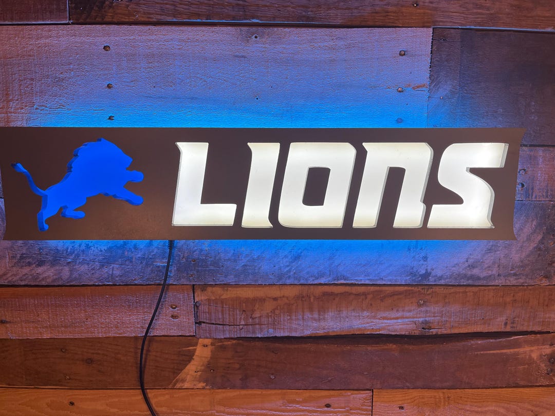 Custom Lions LED Lighted Wall Sign, Football - Etsy