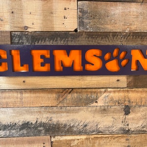 Clemson Custom Sports Logo LED Lighted Wall Sign, Bar Sign,night Light ...
