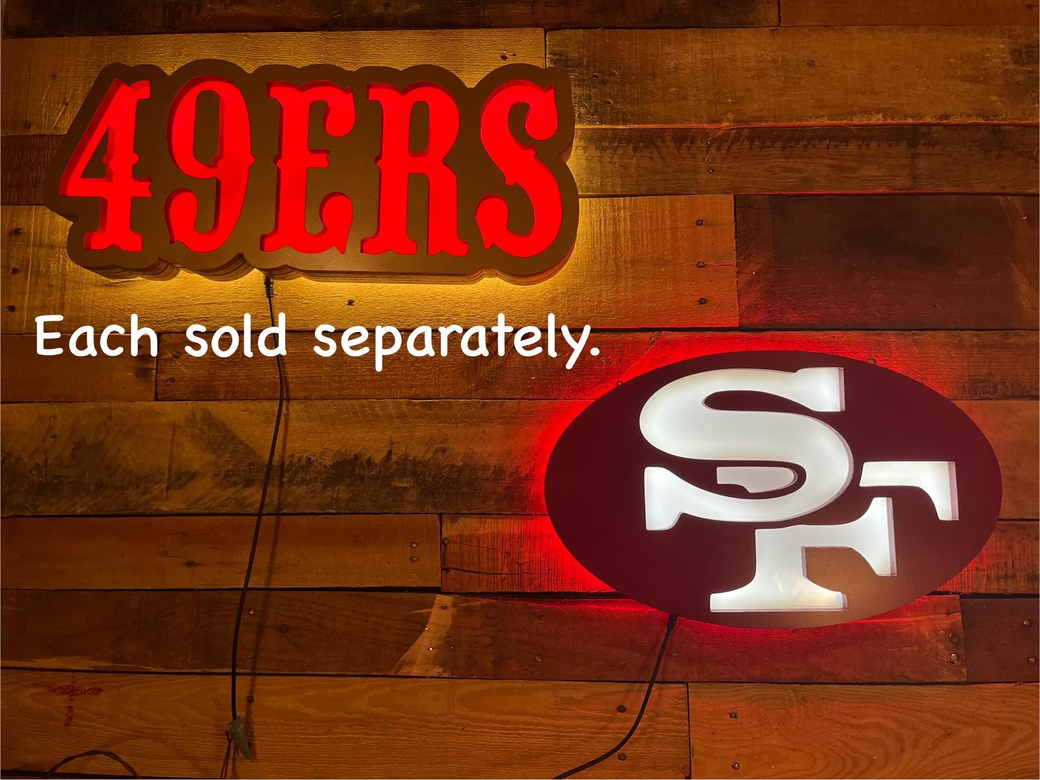 49ers Sports Logo LED Wall Sign, Bar Decor, Night Light - Etsy
