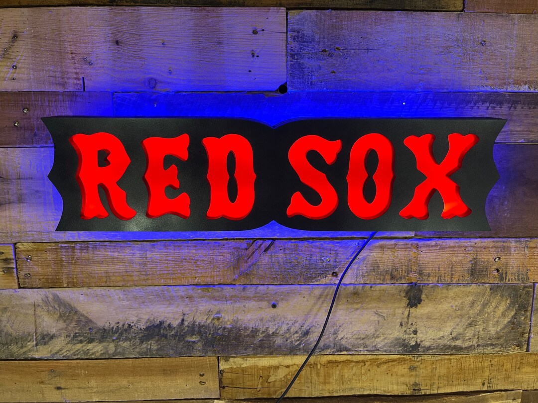 Red Socks Custom Sports Logo LED Lighted Wall Sign, Bar Sign,night ...