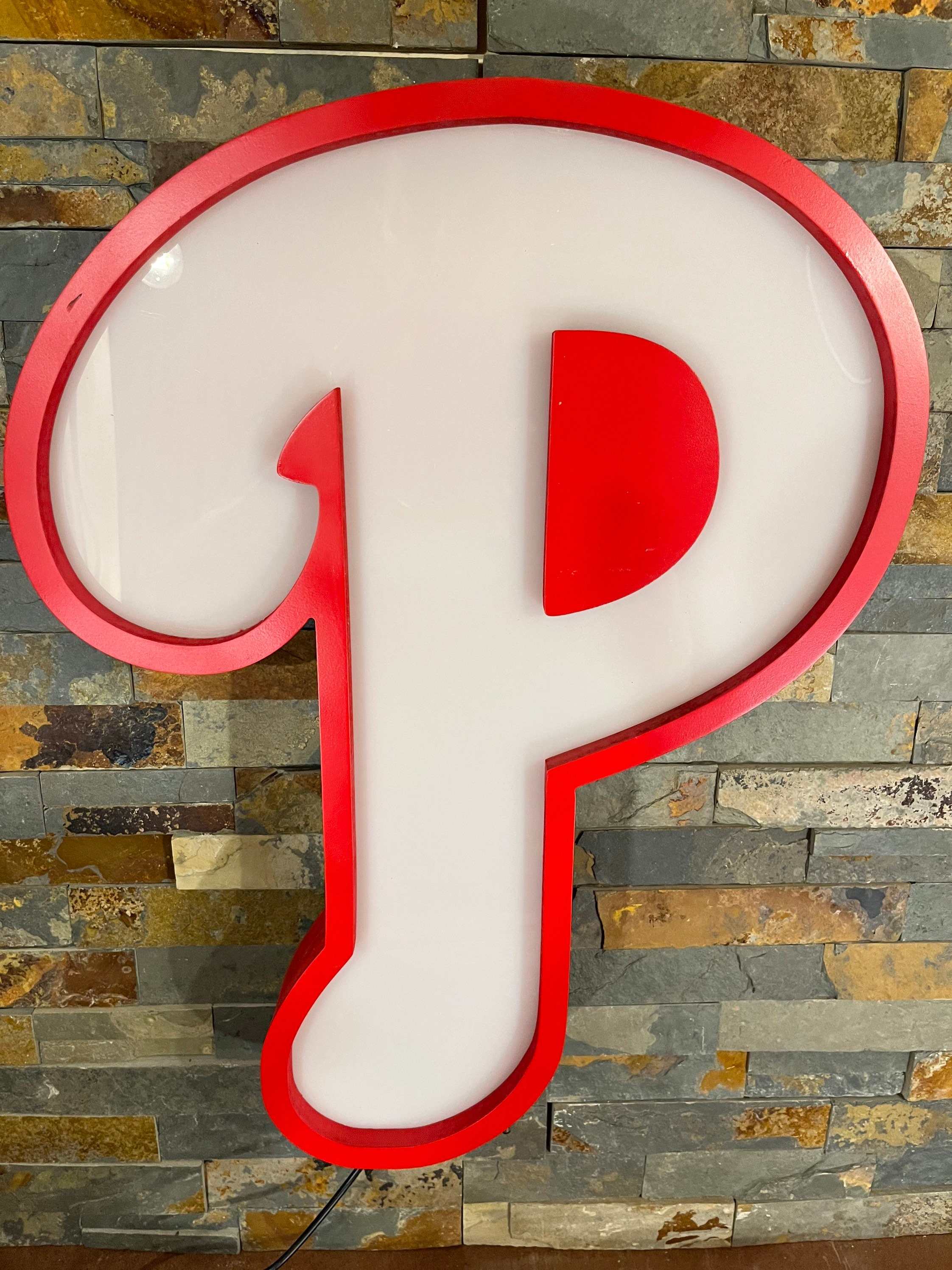 Phillies P Lighted Wall Sign, Bar Sign, Neon,night Light,baseball, - Etsy