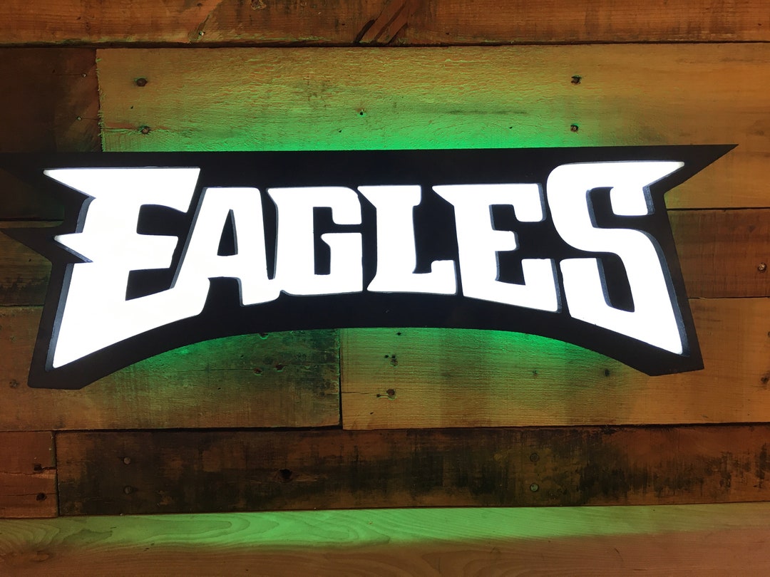 Custom Eagles Sports Logo LED Lighted Wall Sign, Birthday, Bar Sign ...