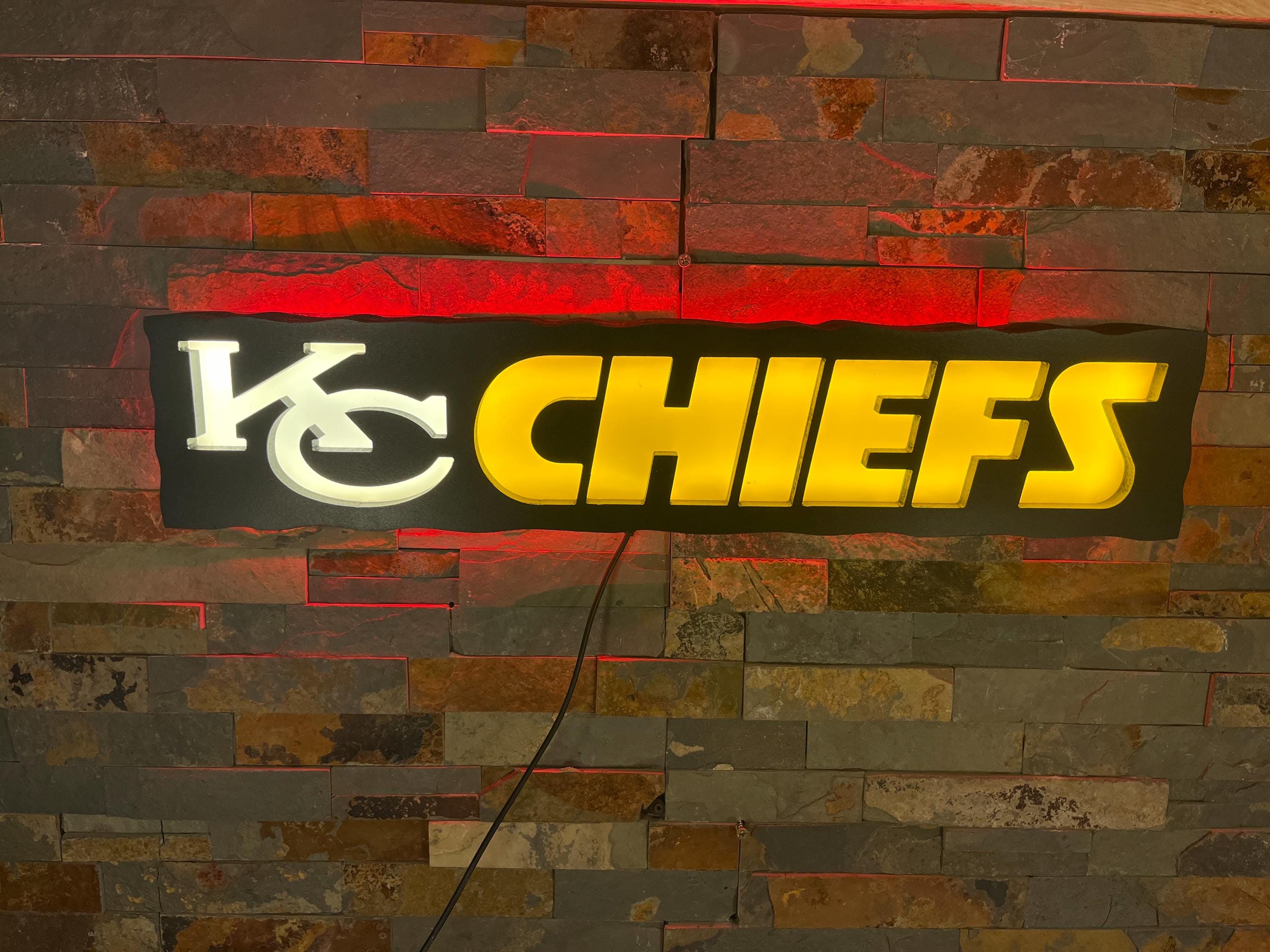 Custom KC Chiefs LED Lighted Wall Sign, Neon, Night Light,football - Etsy