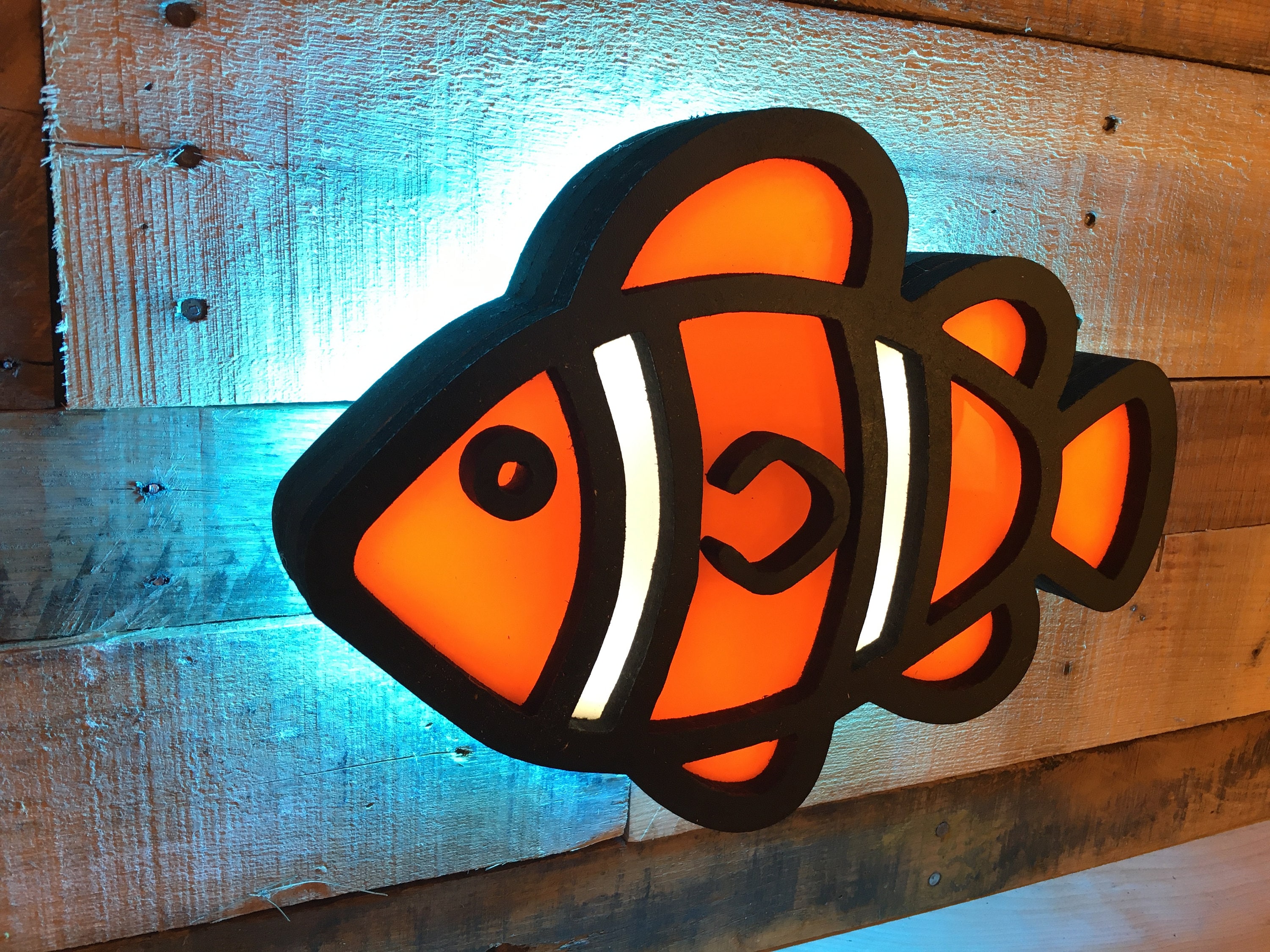 Nemo Clown Fish Angel Fish Wall Light Aquatic Ocean Beach - Etsy