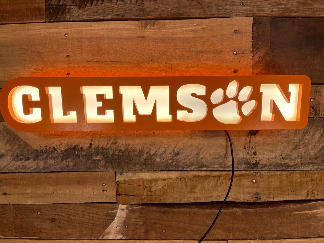 Clemson Custom Sports Logo LED Lighted Wall Sign, Bar Sign,night Light ...