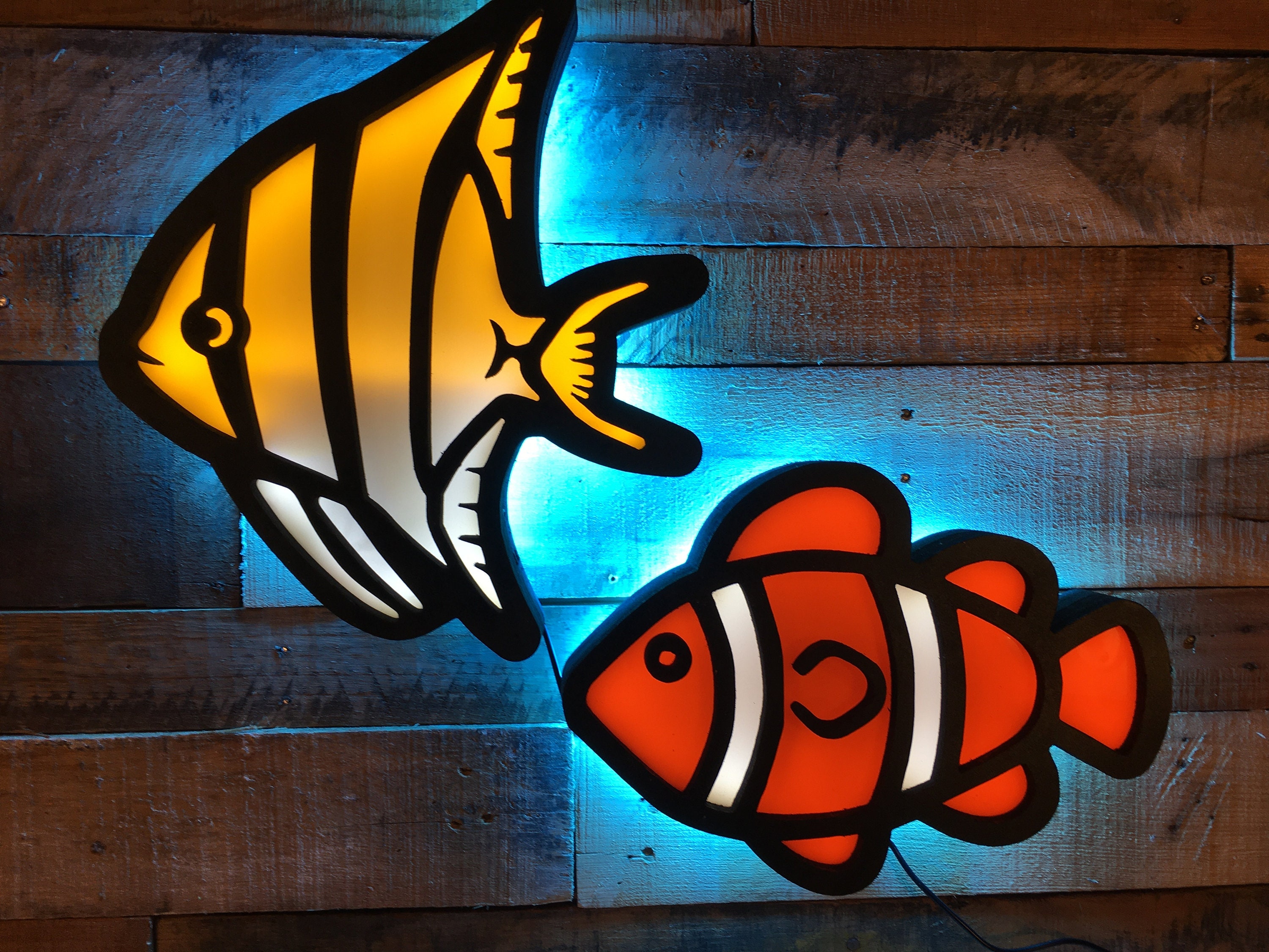 Nemo Clown Fish Angel Fish Wall Light, Aquatic, Ocean, Beach, Disney - Etsy