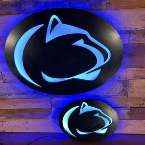 LARGE Custom Penn State Logo, PSU. Nittany Lion, Chipmunk, LED Lighted ...