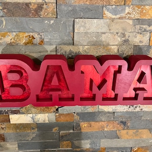 BAMA, Alabama Crimson Tide Custom, Roll Tide, Sports Logo RGB LED ...