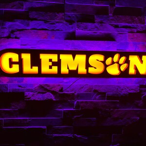 Clemson Custom Sports Logo LED Lighted Wall Sign, Bar Sign,night Light ...