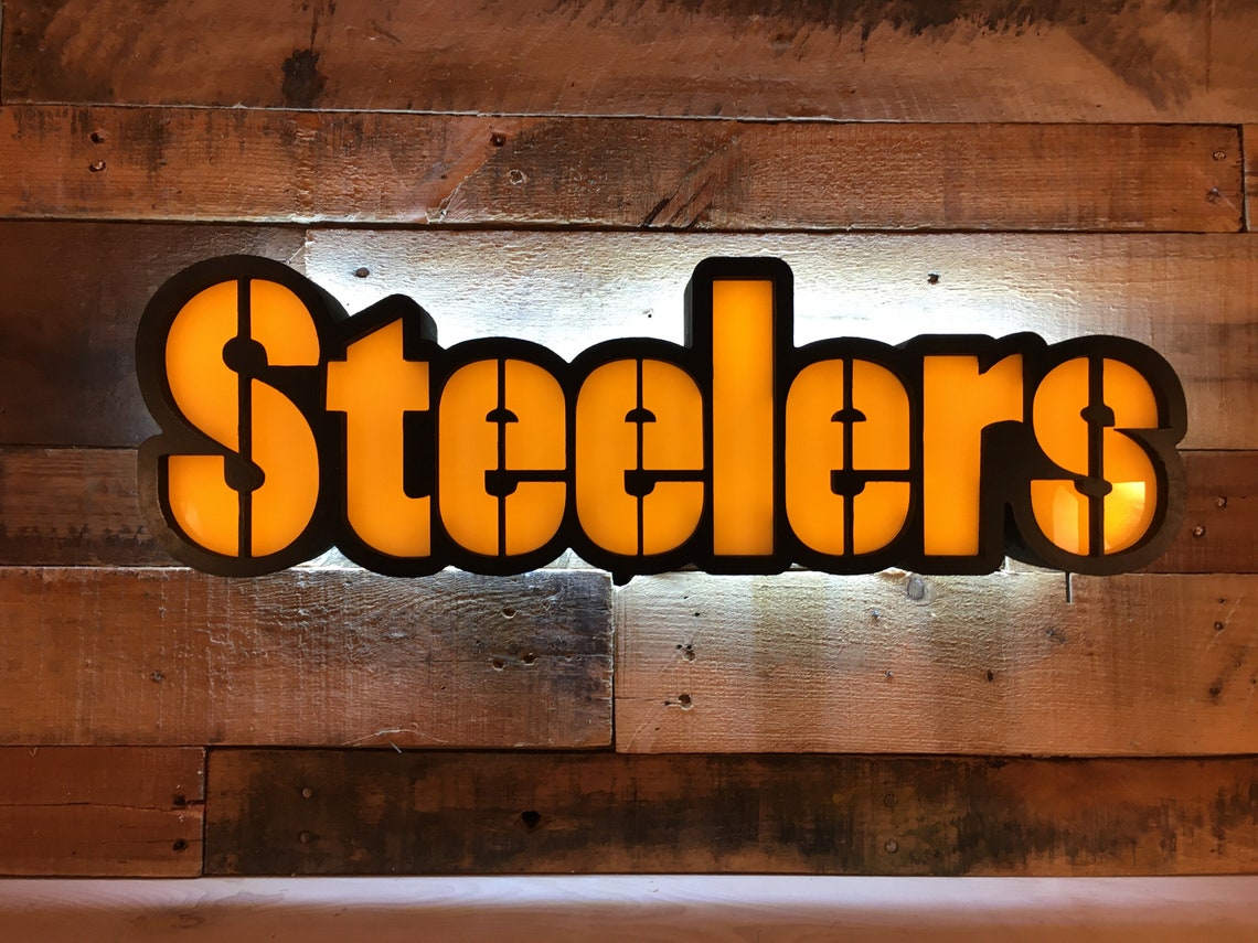 Custom Steelers LED Lighted Wall Sign Neon Night - Etsy