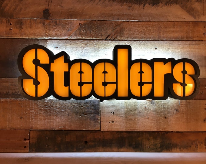 Custom Steelers LED Lighted Wall Sign Neon Night - Etsy