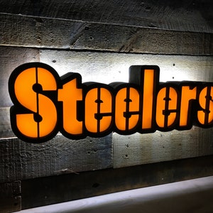 Custom Steelers LED Lighted Wall Sign Neon Night - Etsy