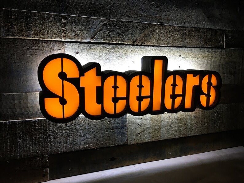 Custom Steelers LED Lighted Wall Sign Neon Night - Etsy