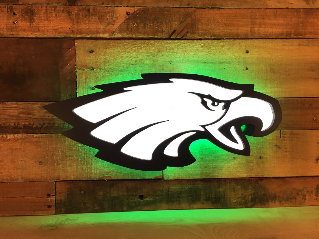 Custom Eagles Sports Logo LED Lighted Wall Sign, Birthday, Bar Sign ...