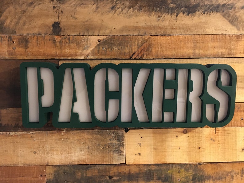 Packers RGB LED Lighted Wall Sign Him Her Birthday Bar - Etsy