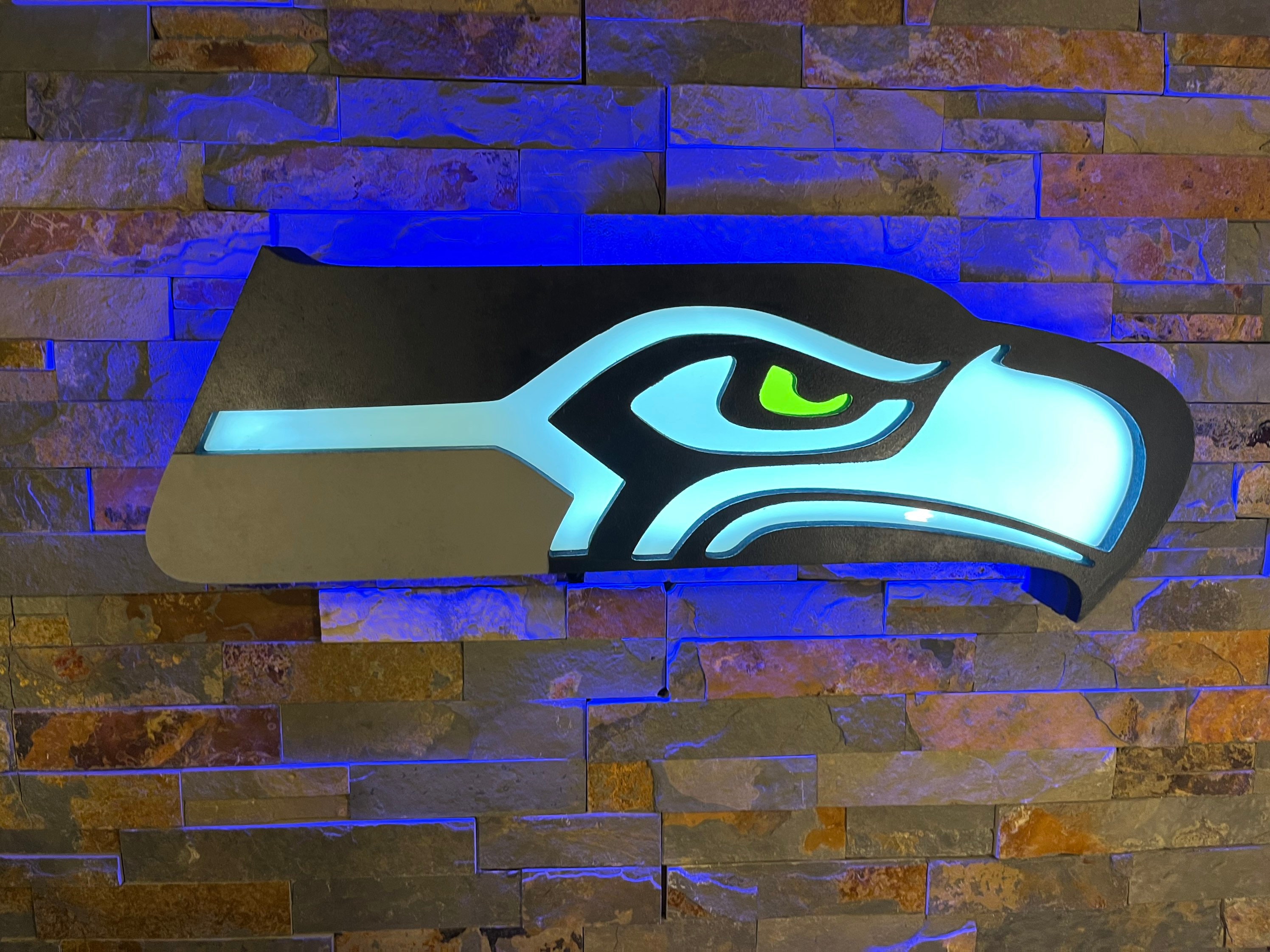 Seahawks RGB LED Lighted Wall Sign, Birthday, Bar Sign, Man Cave, Neon ...
