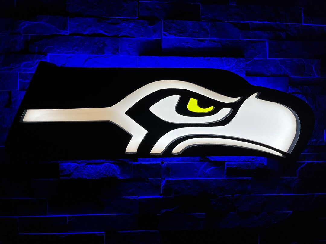 Seahawks RGB LED Lighted Wall Sign, Birthday, Bar Sign, Man Cave, Neon ...