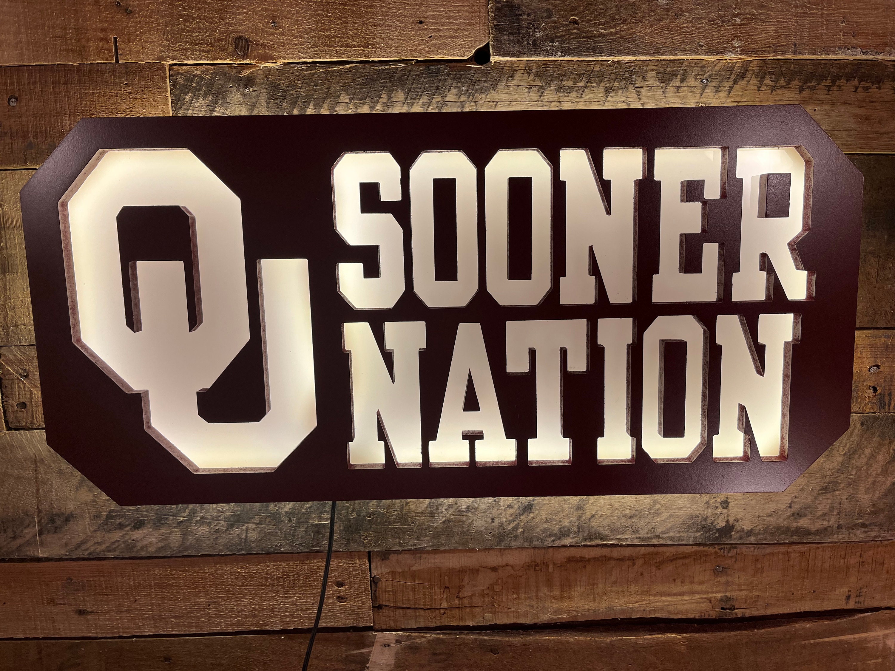 Sooner Nation LED Lighted Wall Sign, Bar Sign, Neon,night Light ...