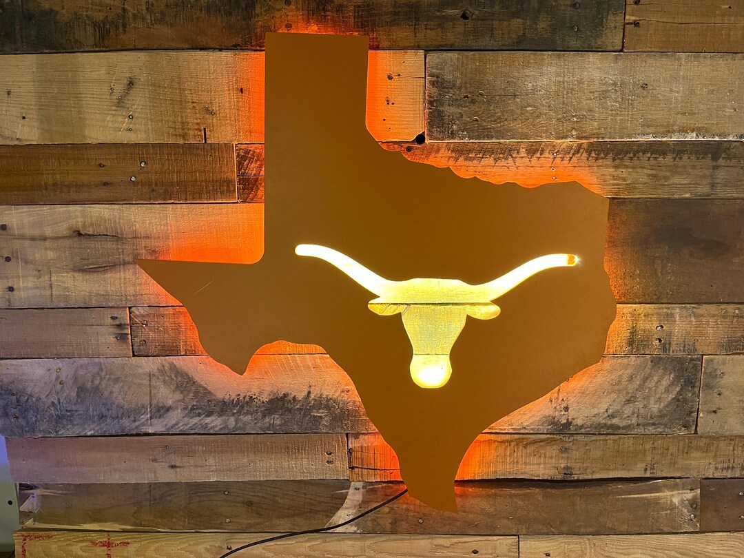 TEXAS Longhorns Sports Logo LED Lighted Wall Sign, Bar Sign, Neon,night ...