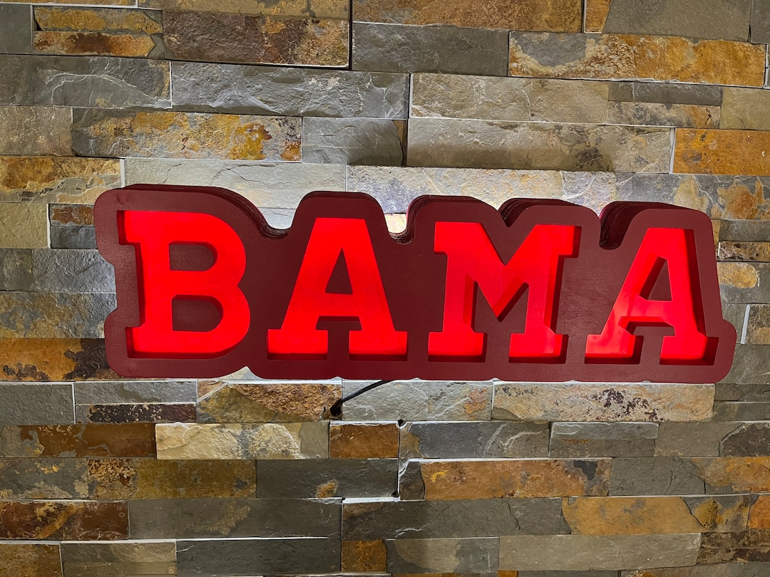 BAMA, Alabama Crimson Tide Custom, Roll Tide, Sports Logo RGB LED ...