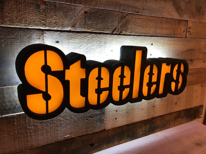 Custom Steelers LED Lighted Wall Sign Neon Night - Etsy