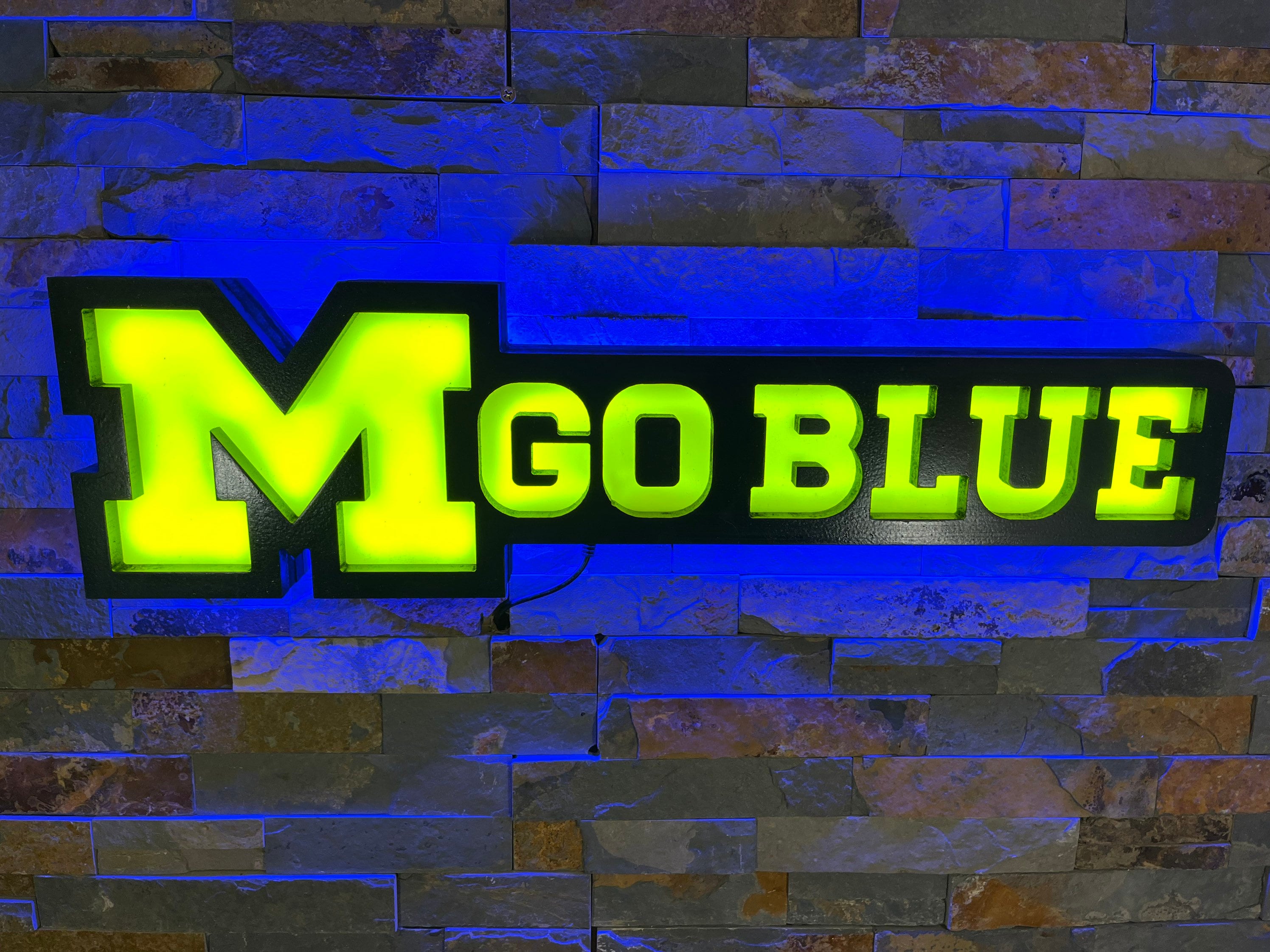 Custom Michigan GO BLUE Lighted Bar Sign Wall ART - Etsy