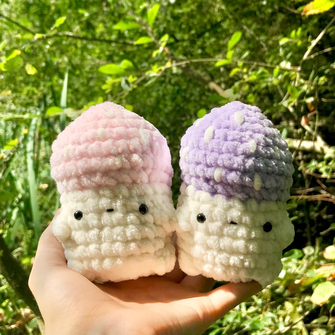 Fluffy Mushroom Plushies Cute Crochet Amigurumi Handmade Mushroom Plush ...