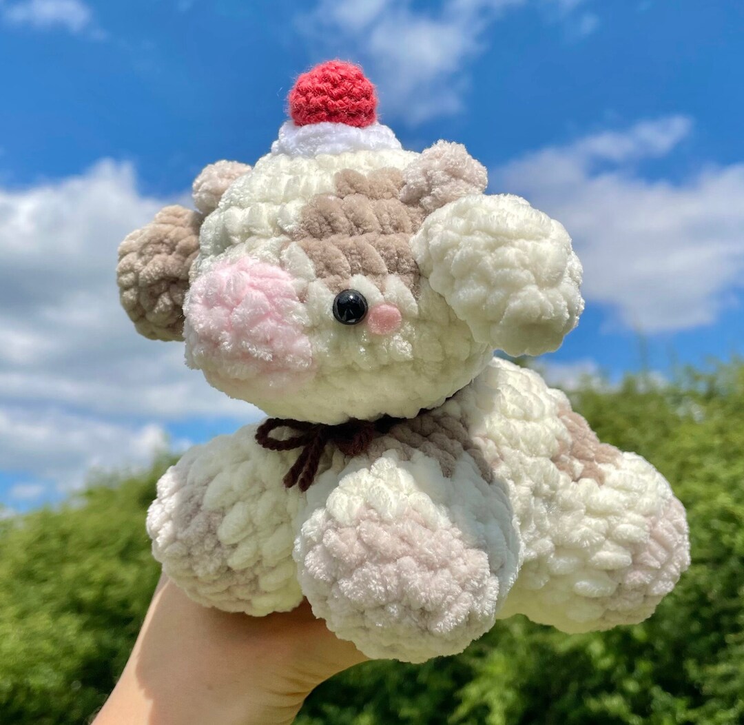 Chocolate Cake Cow Crochet Plushie Cute Handmade Crocheted Amigurumi ...