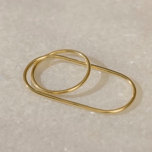 10k,14k Solid Gold Double Finger Ring, 2 Finger Ring, Two Finger Rings ...