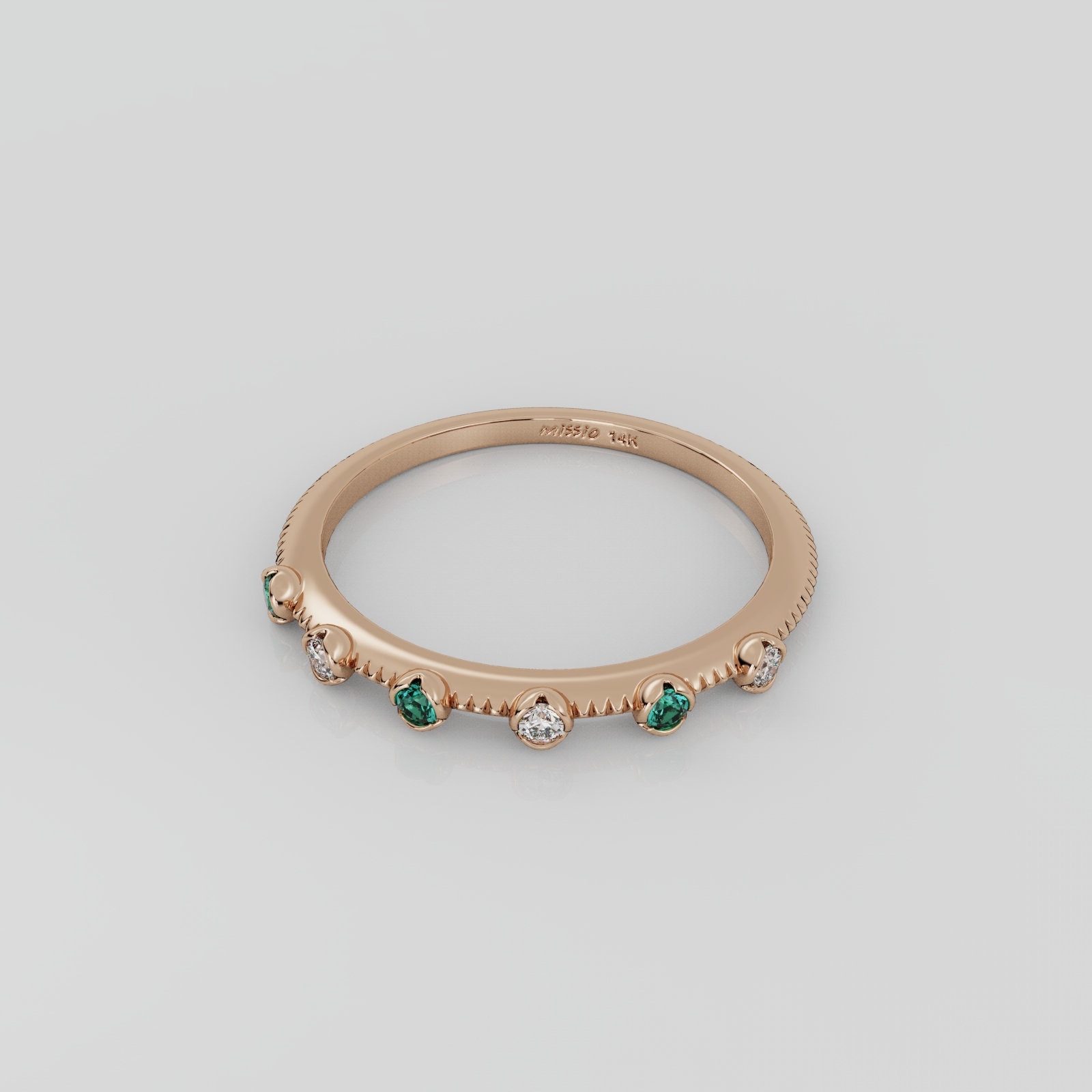 Diamond Solid Gold 10k, 14K, 18k Diamond Line Ring, Stacking Ring ...