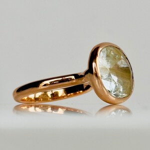 White Rutilated Topaz Ring, 12 Carat Polished Gem, 9k, 14k, 18k Solid ...