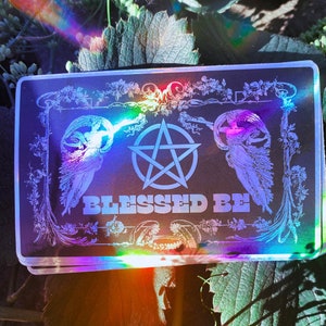 Blessed Be -goddesses Blessing A Pentagram- Holographic 4 Inch Sticker ...