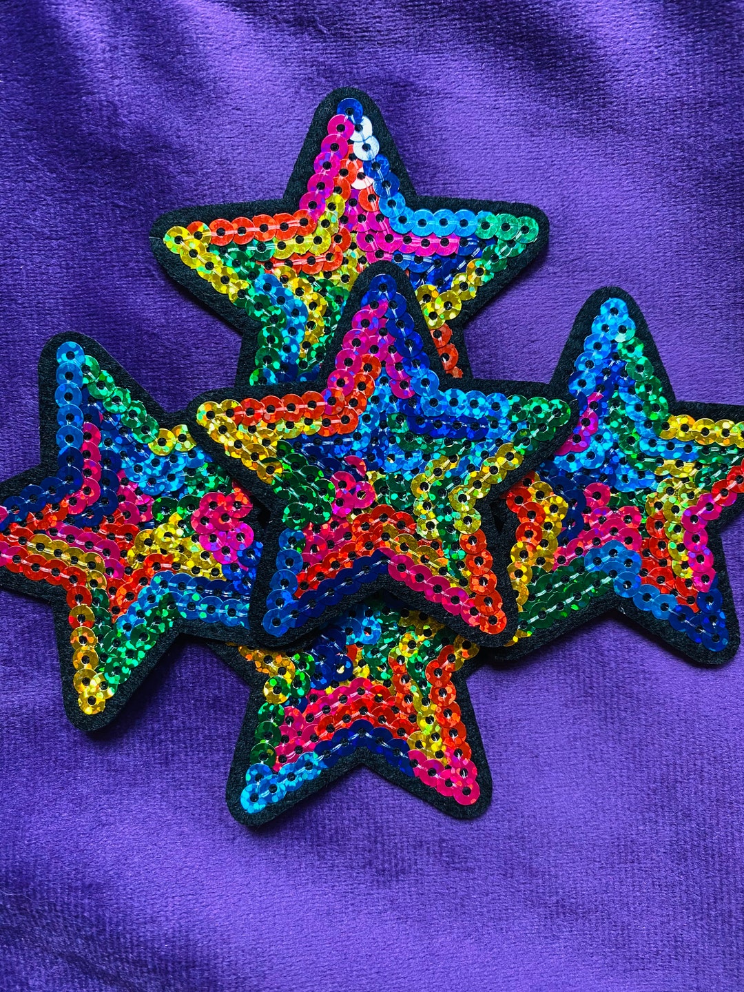 Sequin Star Pentagram Patch Applique DIY Modern Witch Eclectic Witch Psychedelic 70s 80s Glam ...