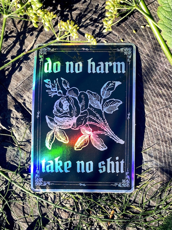 Do No Harm Take No Shit Sticker psychedelic Rose Large 4 - Etsy