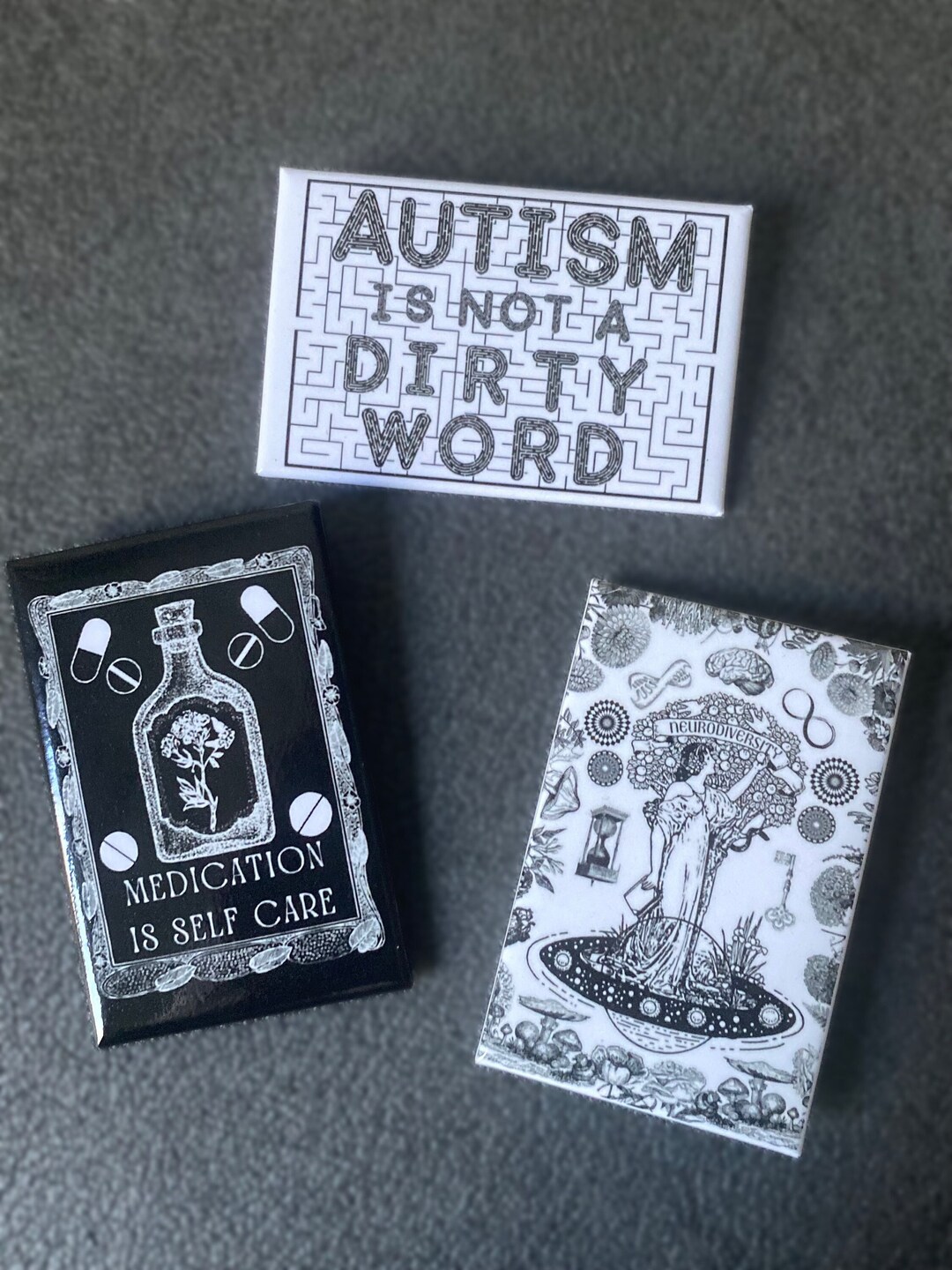 Mental Health Button Triple Pin Pack by an Audhder. Neurodiversity ...