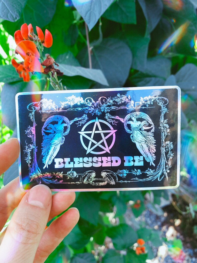 Blessed Be goddesses Blessing A Pentagram Holographic 4 Inch - Etsy