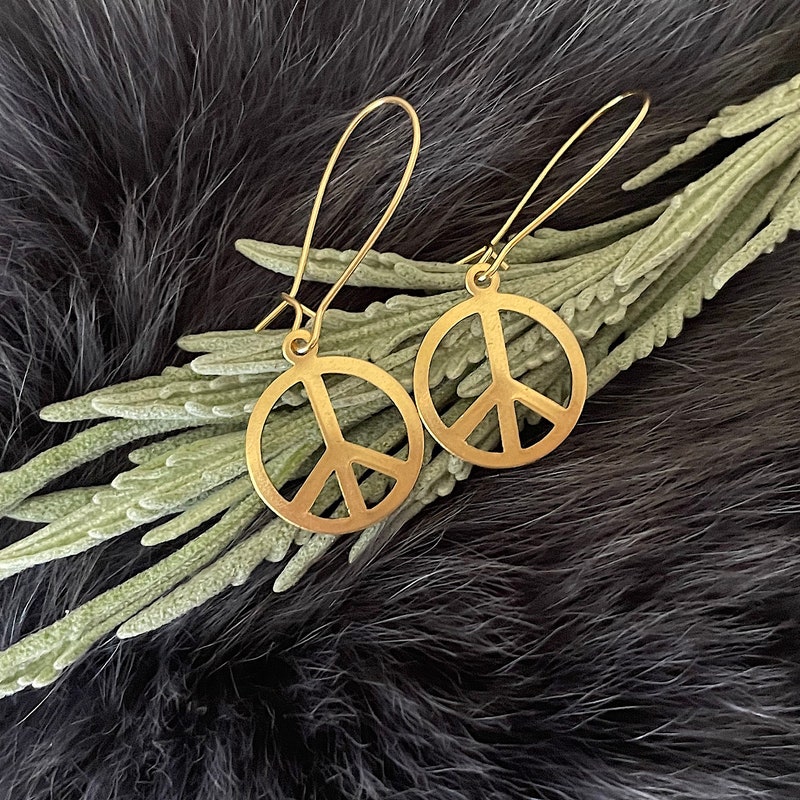 Peace Earrings - Etsy