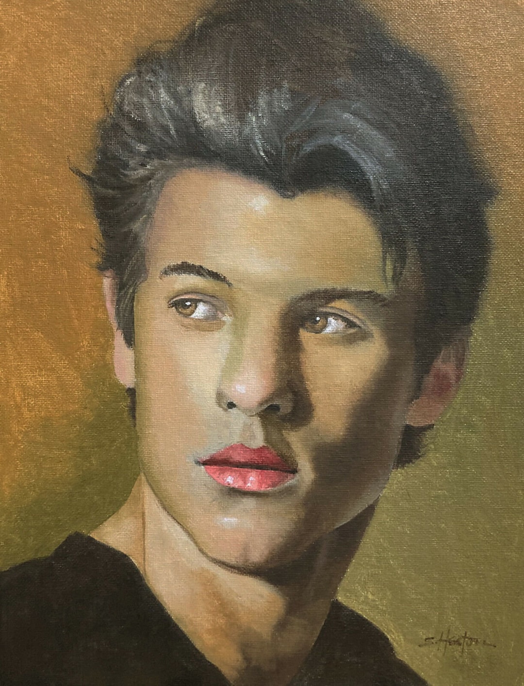 Portrait Man Painting Oil Painting on Panel / Figure Man Oil Painting ...