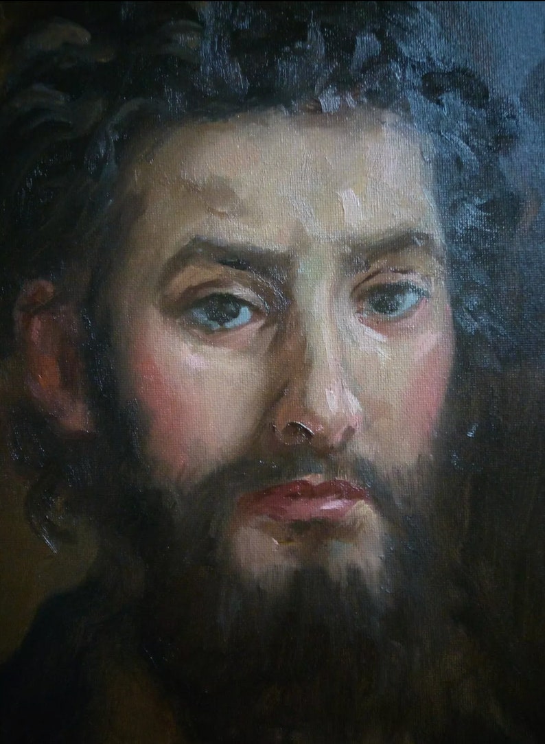 Portrait of a Bearded Man (original Oil Painting) - Etsy